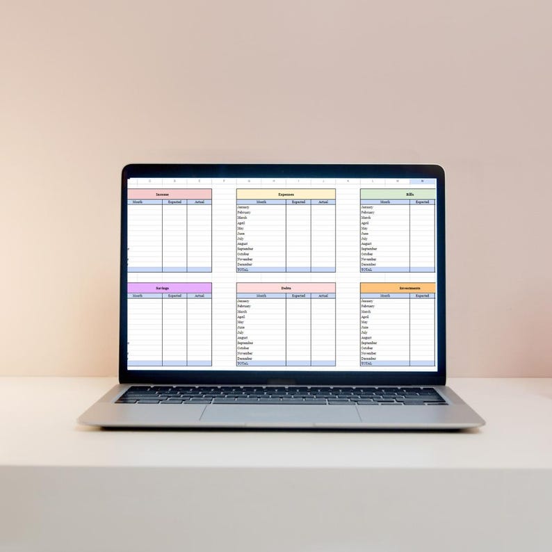 Budget Planner Google Sheet Spreadsheet Monthly Expense Tracker Digital ...