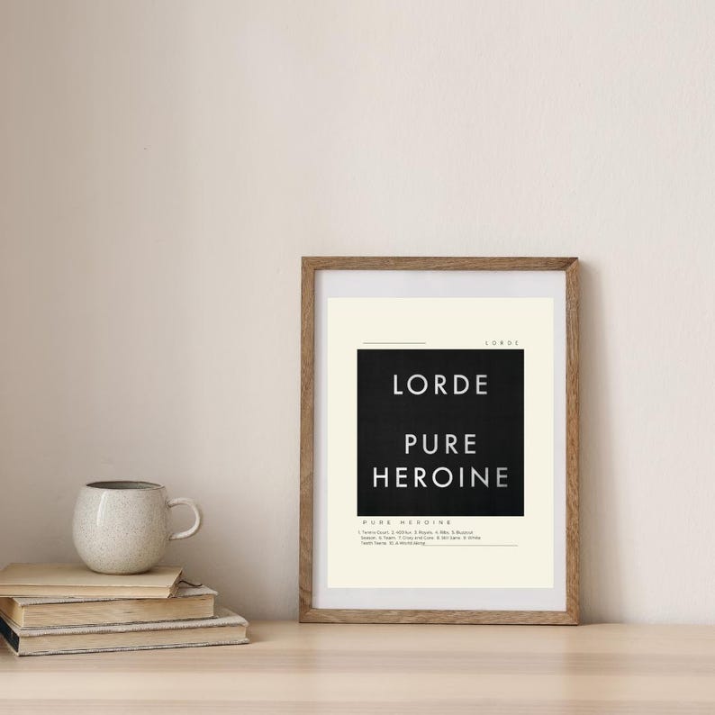 Lorde "pure Heroine" Digital Poster | Lorde Art Print, Lorde Pure Heroine, Lorde Lyrics Print ...