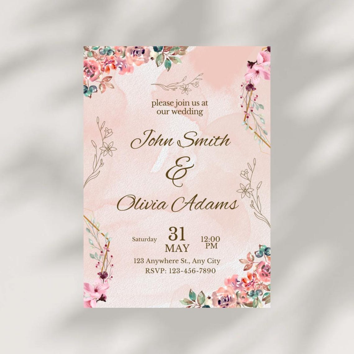 Editable Wedding Invitation Template Wedding Template, Wedding Card ...