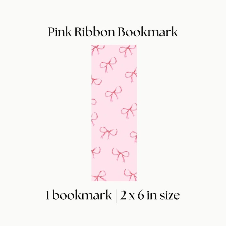 Pink Watercolor Bow Bookmark | Pastel Aesthetic (digital Download) - Etsy