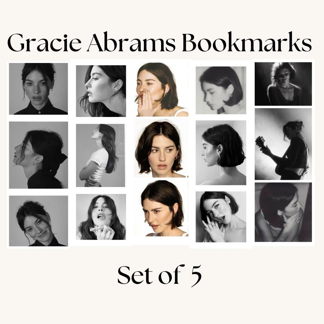 Gracie Abrams Bookmarks – Set of 5 Printable Fan Art (digital Download ...