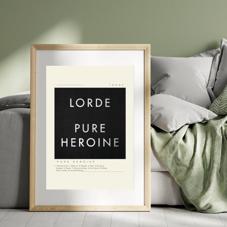 Lorde "pure Heroine" Digital Poster | Lorde Art Print, Lorde Pure Heroine, Lorde Lyrics Print ...