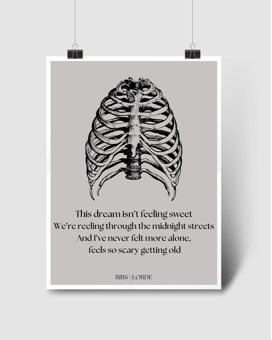 Lorde 'ribs' Digital Print – Lorde Inspired Print, Lorde Fan Gift, Wall ...