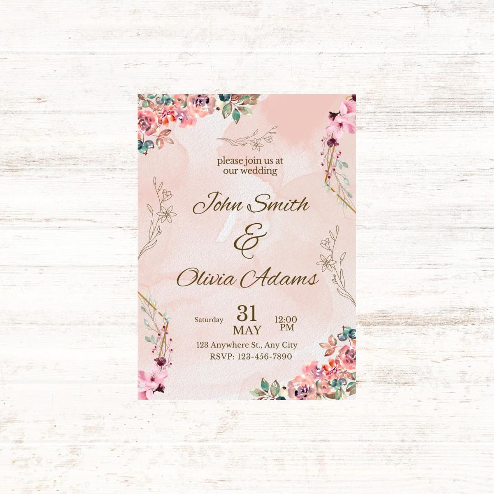 Editable Wedding Invitation Template Wedding Template, Wedding Card ...