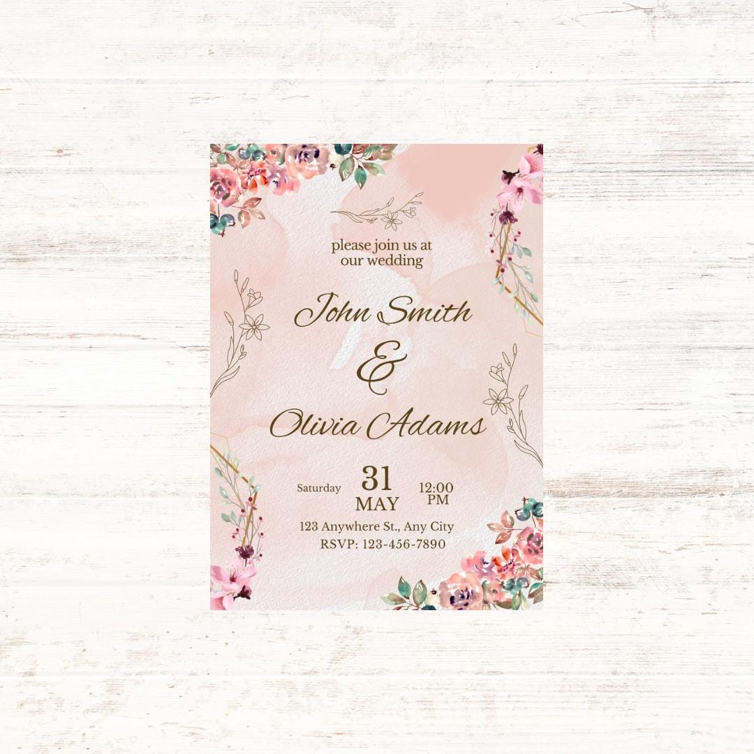 Editable Wedding Invitation Template Wedding Template, Wedding Card ...