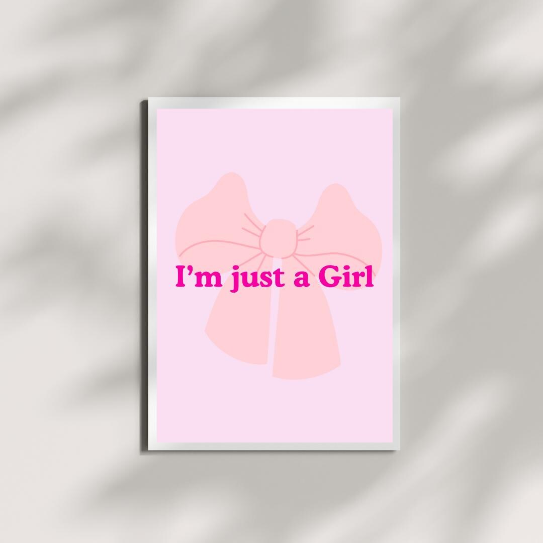 I'm Just a Girl Digital Print | Cute Print Aesthetic, A4 Girly Prints ...