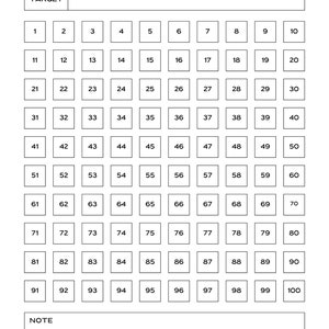 White 100 Days Challenge Habit Checklist Planner, Minimalist Tracker ...