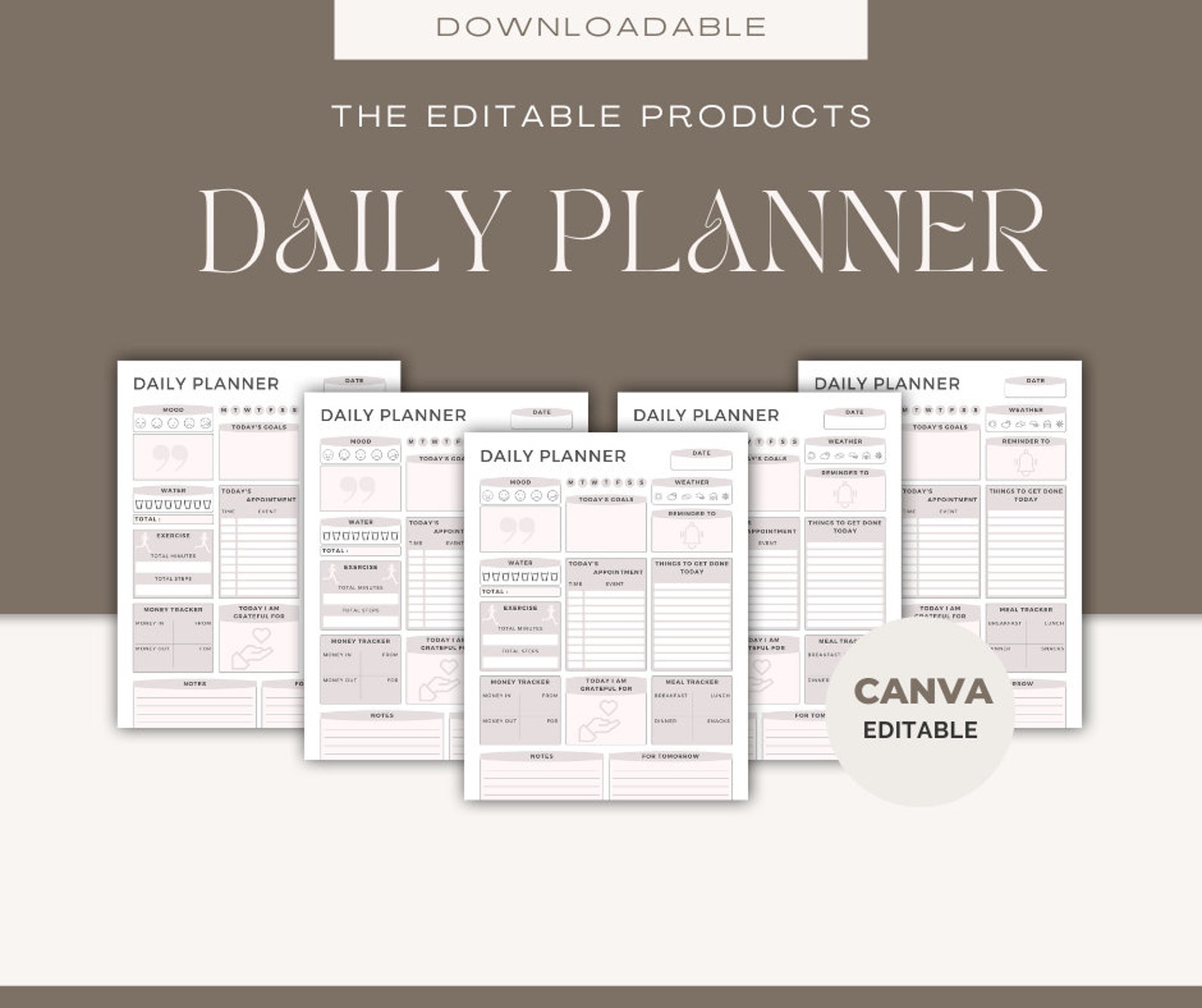 Daily Planner Template Printable, Custom Design Planner Insert ...