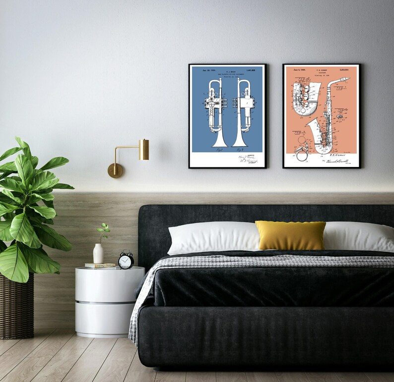 6 Pc Big Band Patent Prints Bundle | Printable Jazz Art | Retro ...