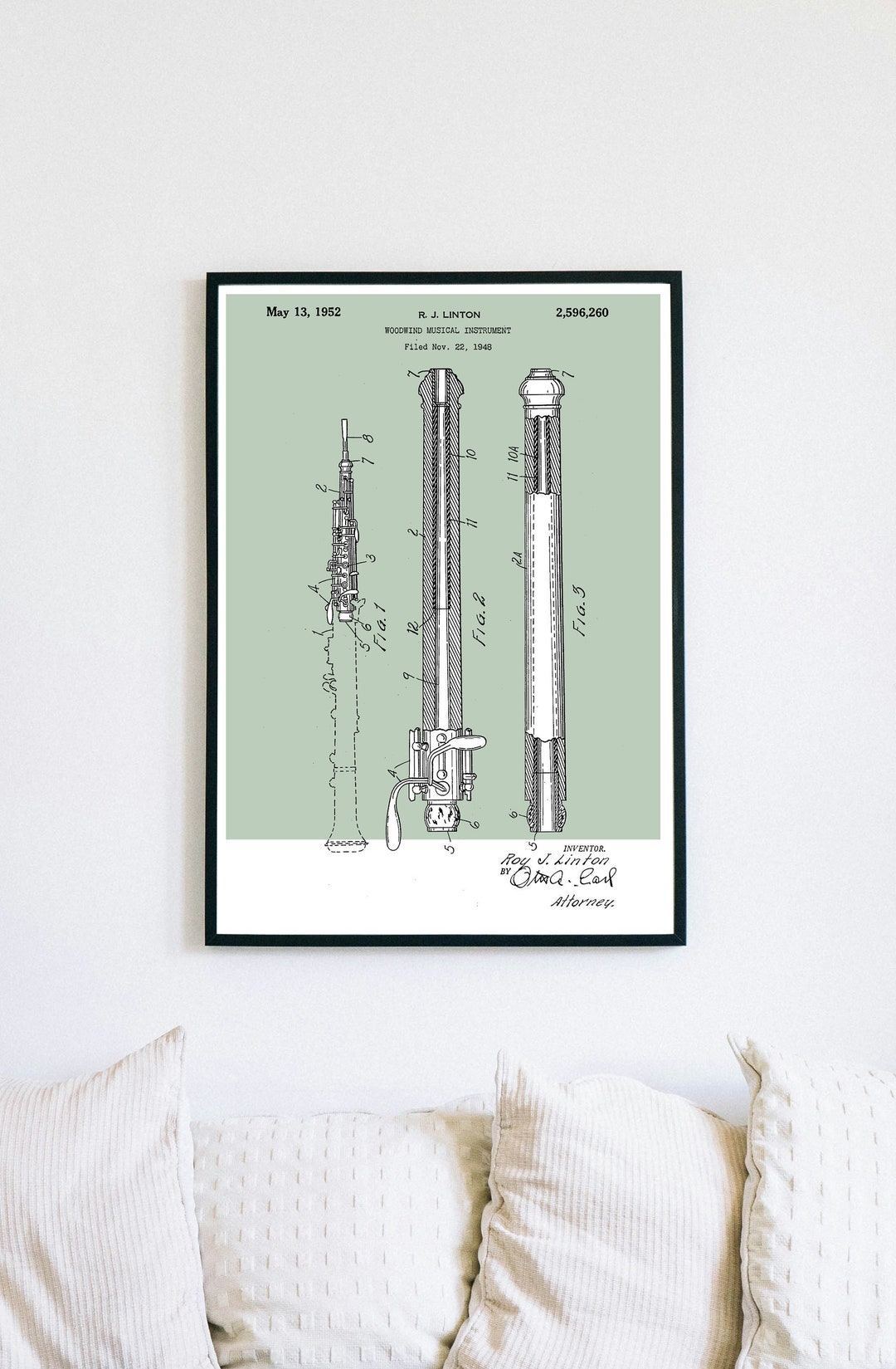 Oboe Patent Print | Printable Wall Art | Woodwind Instrument | Digital ...
