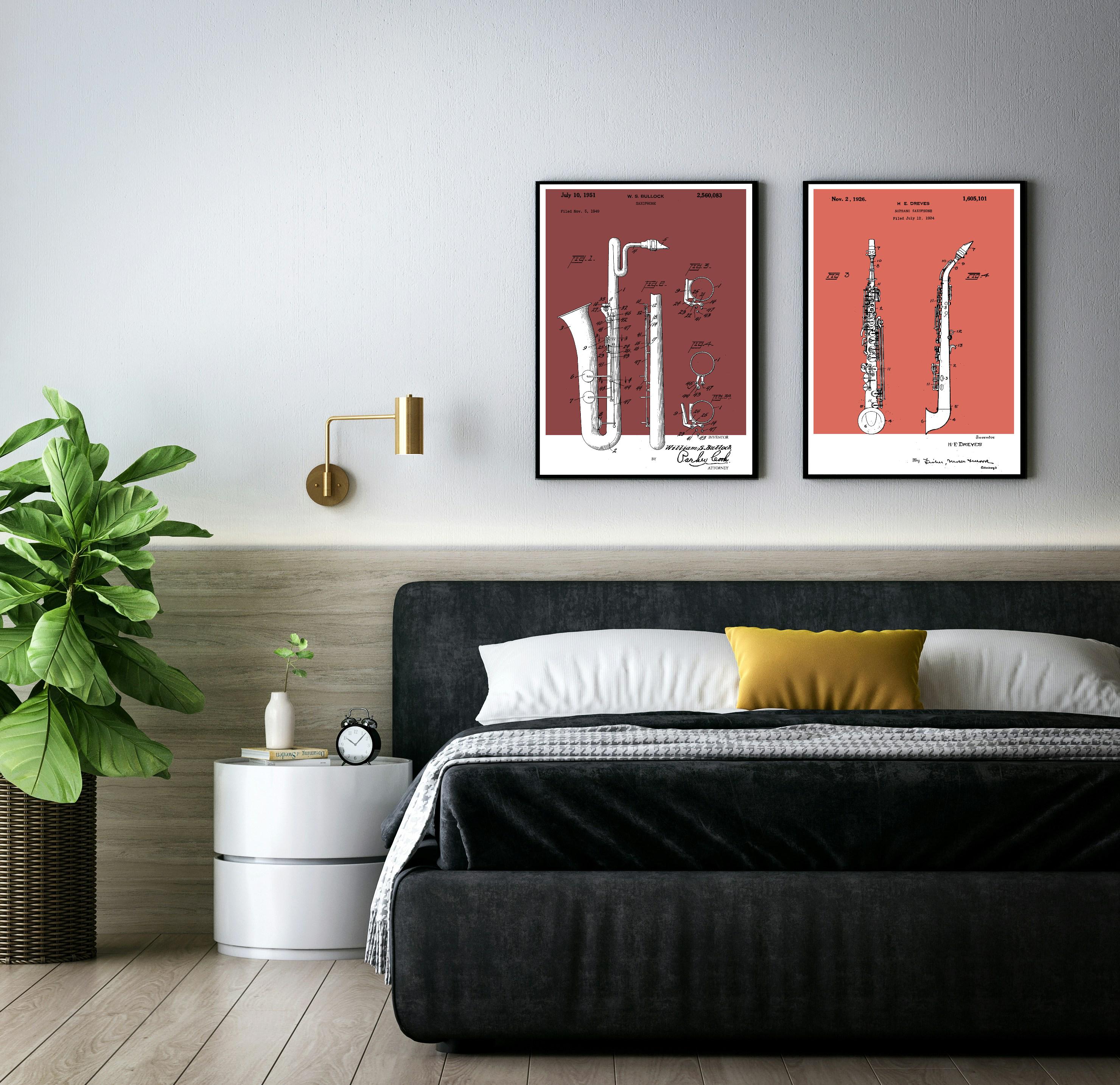 6 Pc Woodwind Section Patent Prints Bundle | Printable Art | Retro ...