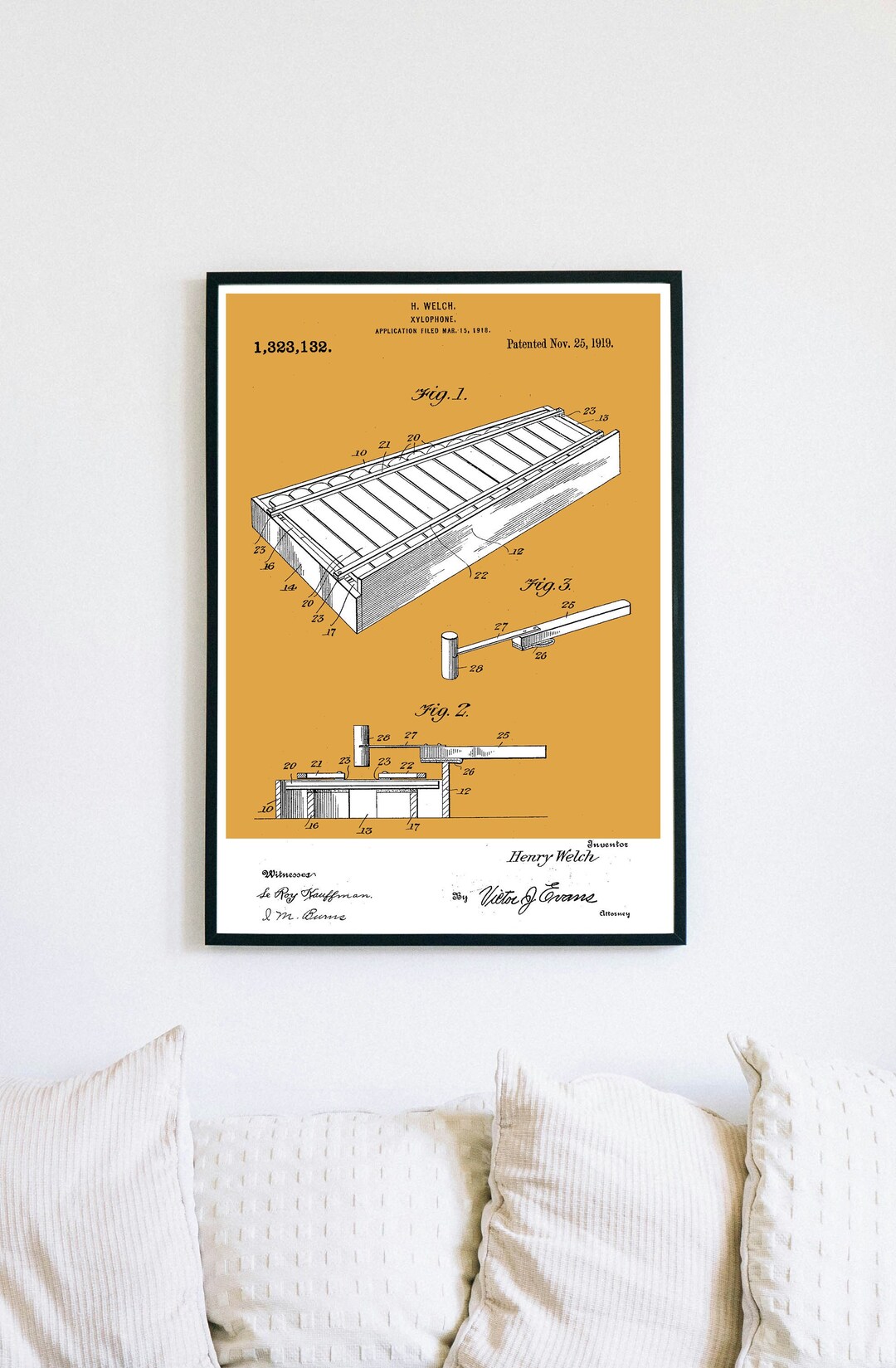Xylophone Patent Print | Printable Art | Children's Music | Digital ...