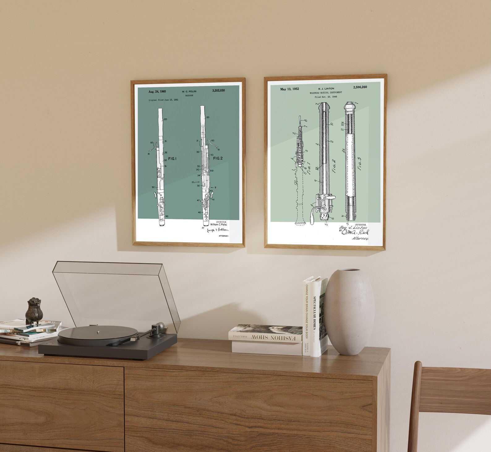 6 Pc Woodwind Section Patent Prints Bundle | Printable Art | Retro ...