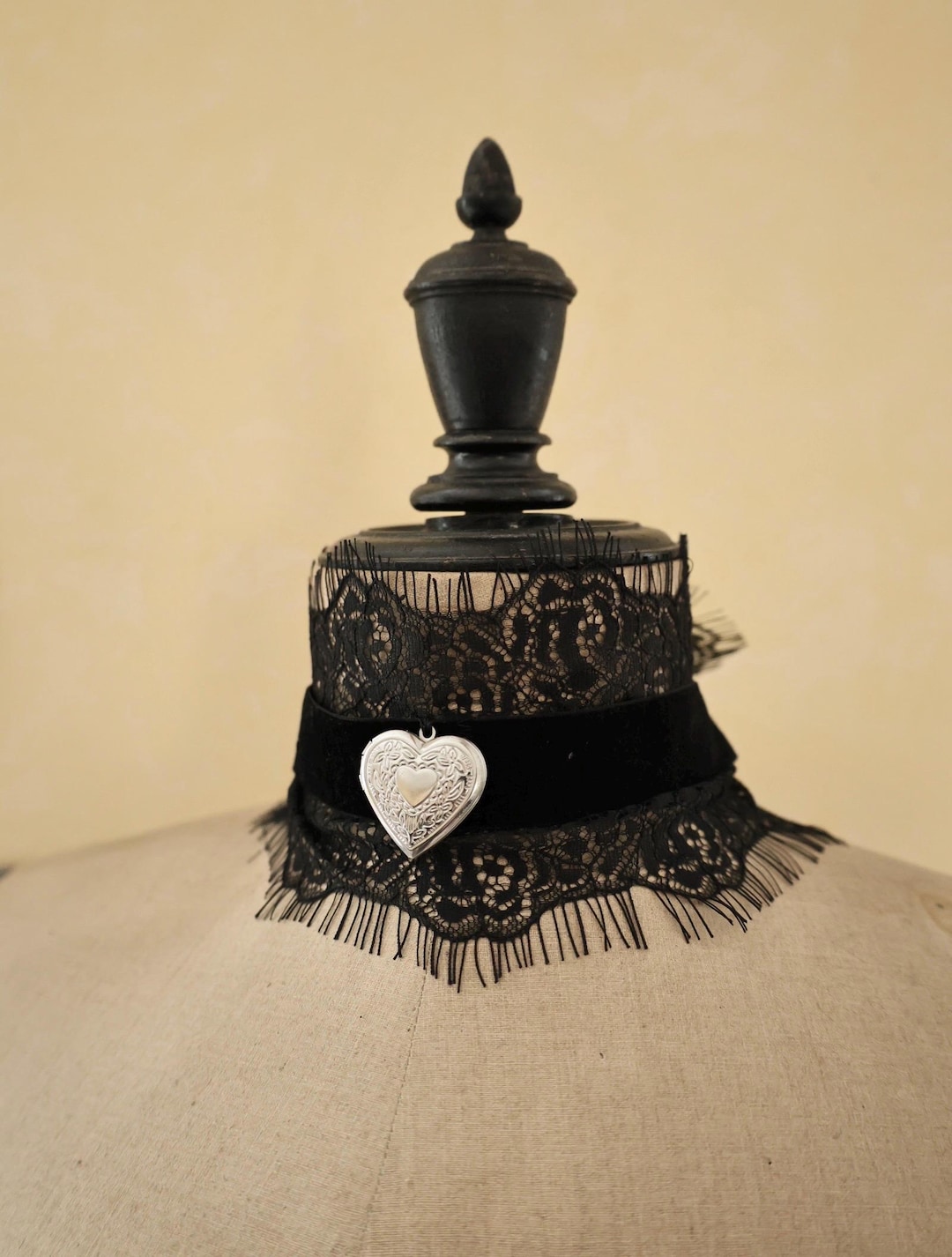 Replica of a Mourning Victorian Era Necklace Choker With Pendant ...