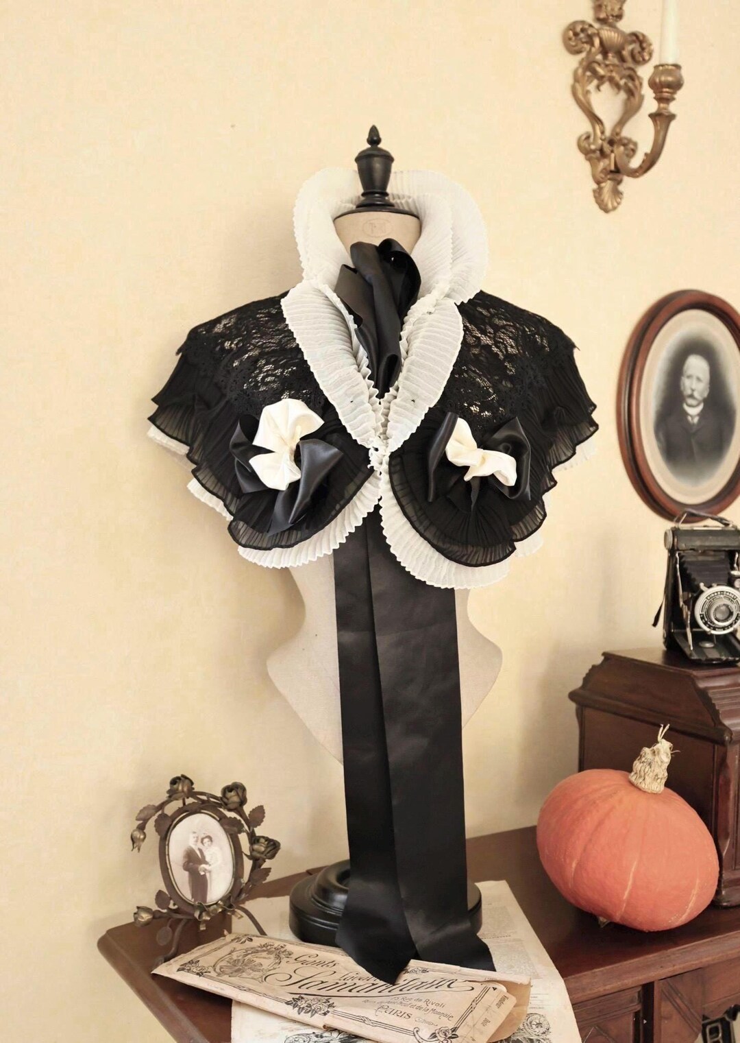 Victorian Cape 19th Century Lace and Ribbons for Victorian Lady 1880 ...