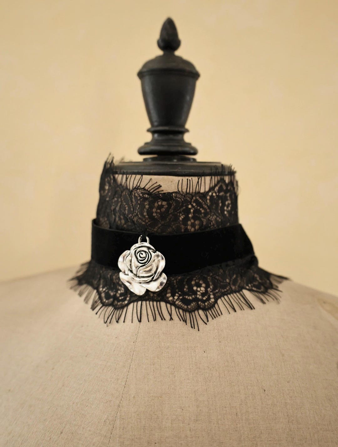 Replica of a Mourning Victorian Era Necklace Choker With Pendant ...