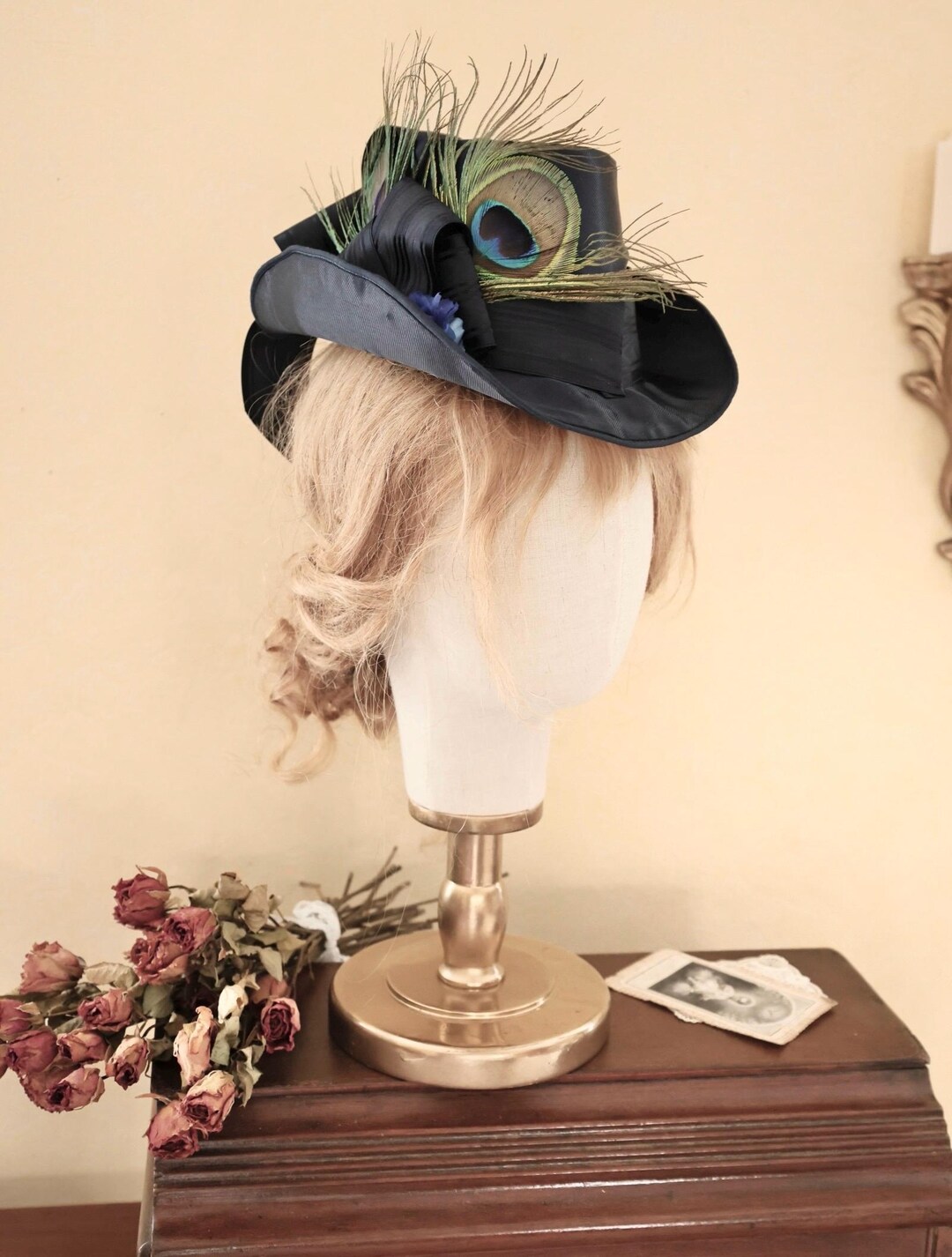 Victorian Tapered "amazone" Hat 1870s 1880s Historical Wedding Easter ...