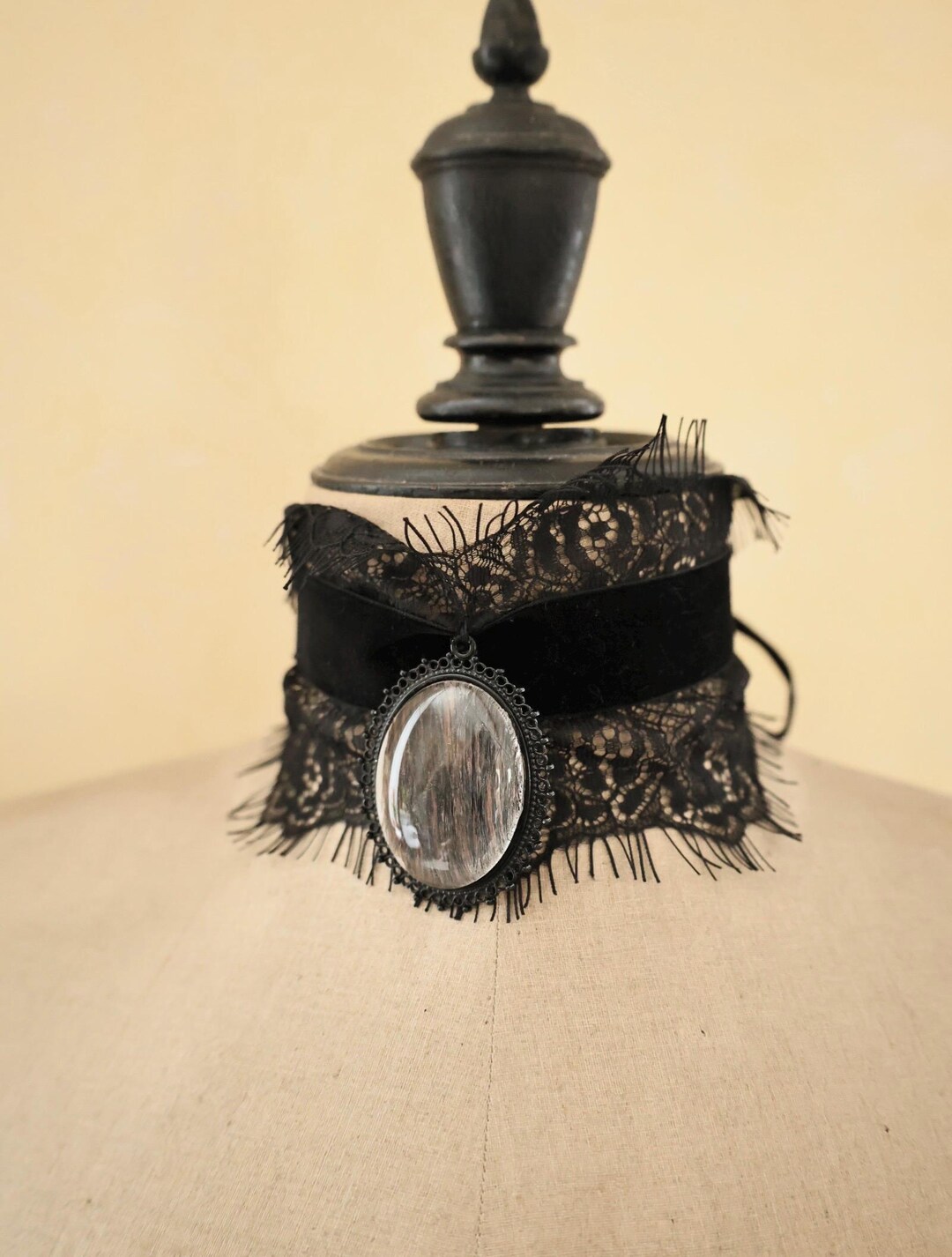 Replica of a Mourning Victorian Era Necklace Choker With Hairwork ...