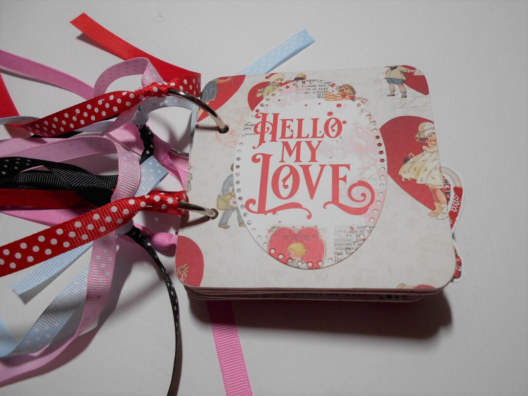 Valentines Day Mini Album, Valentines Scrapbook, Chipboard Album ...