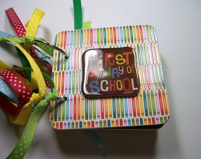 School Mini Scrapbook Album, First Day of School, School Scrapbook ...