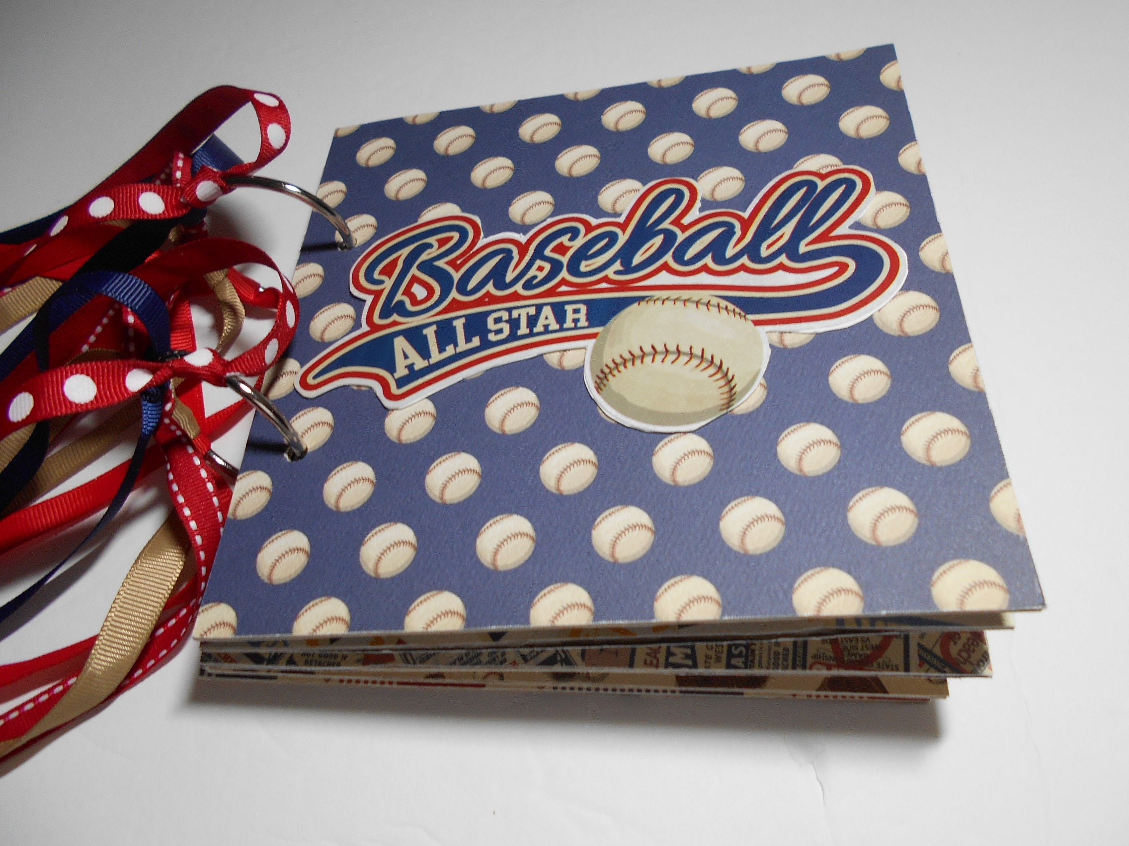 Baseball Mini Album, Baseball Album, 6x6, Premade Album, Chipboard ...
