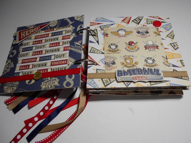 Baseball Mini Album, Baseball Album, 6x6, Premade Album, Chipboard ...