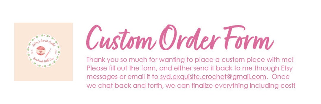 Custom Order Form - Etsy