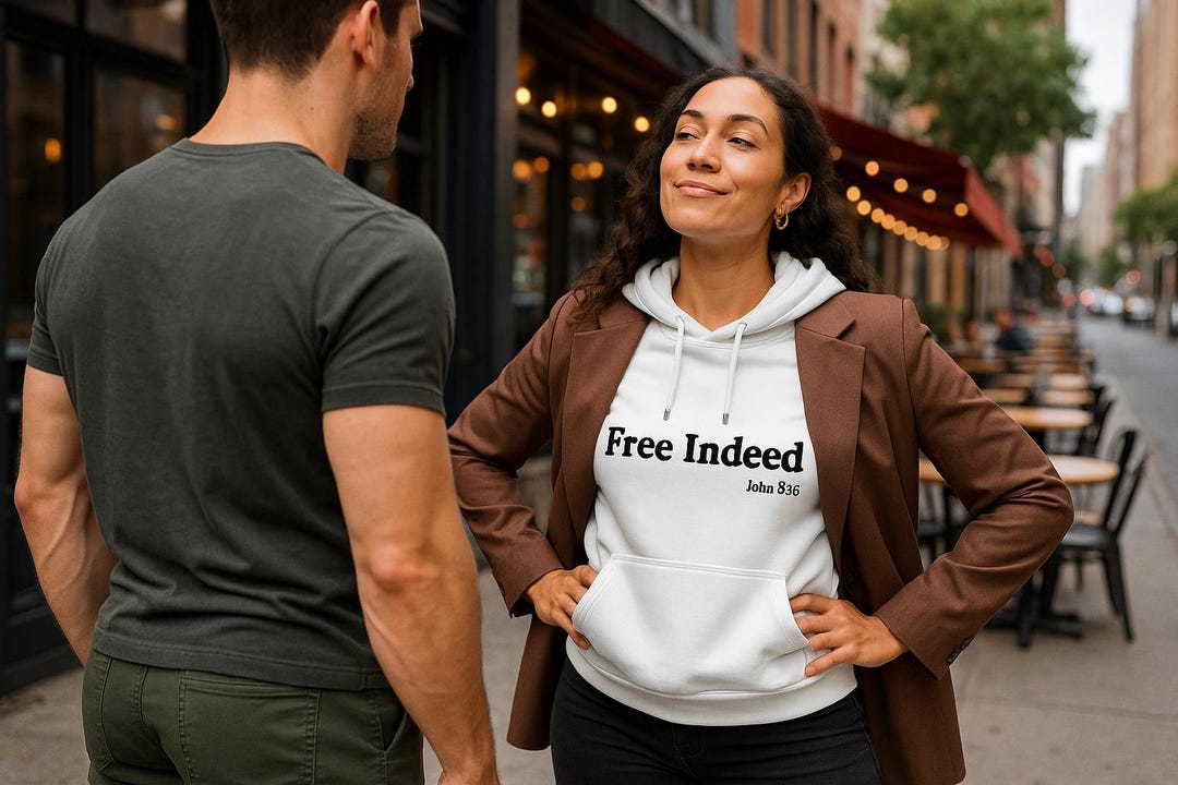 Free Indeed Christian Hoodie – John 8:36 Organic Cotton Sweatshirt - Etsy