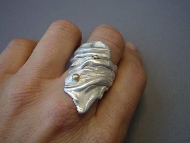 Organic Ring With Gold Ball Organic Jewelry Natural in - Etsy