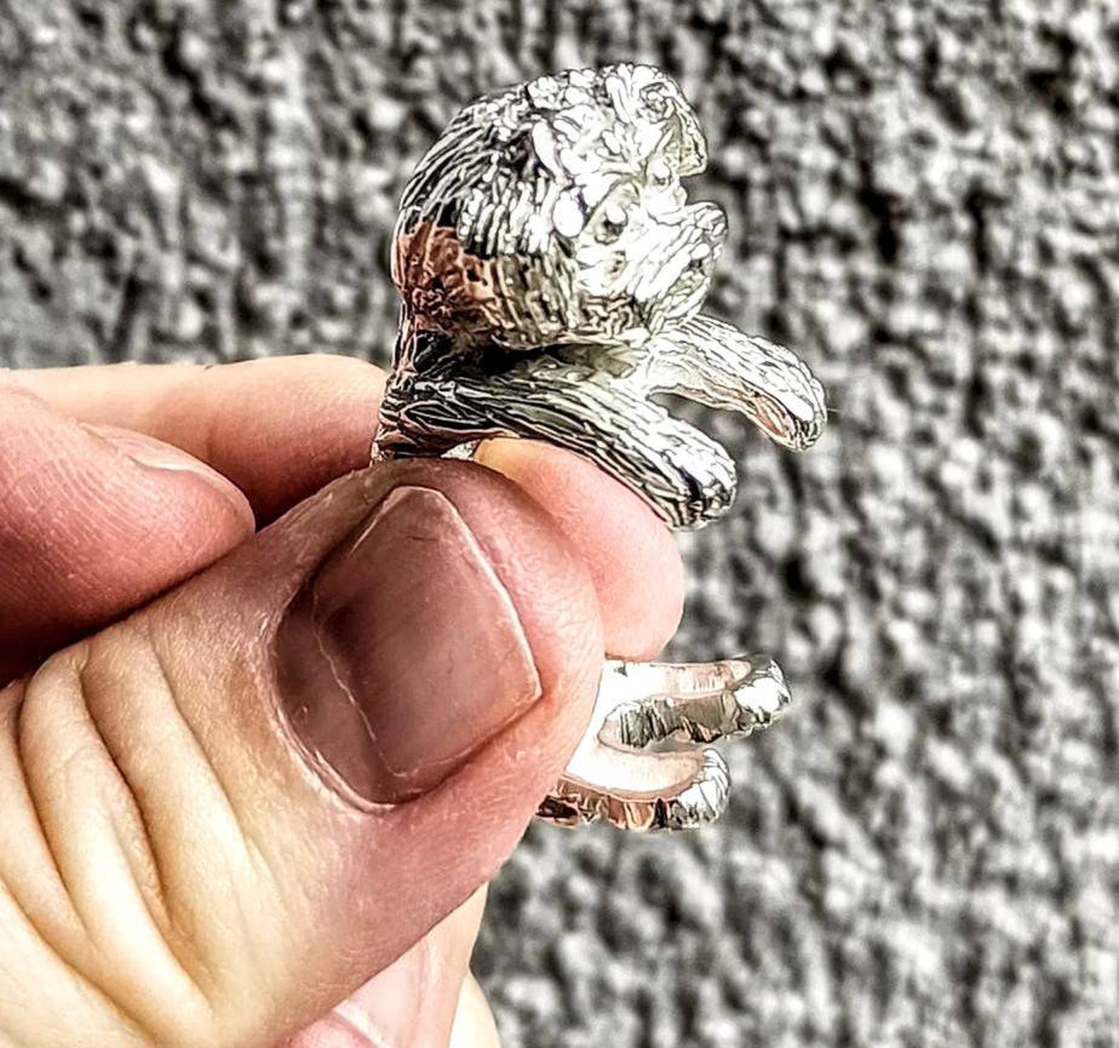 Maltese Dog Sterling Silver Ring Adjustable - Etsy