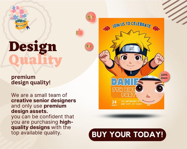 Naruto Invitation Birthday Printable Birthday Card Naruto Akatsuki ...