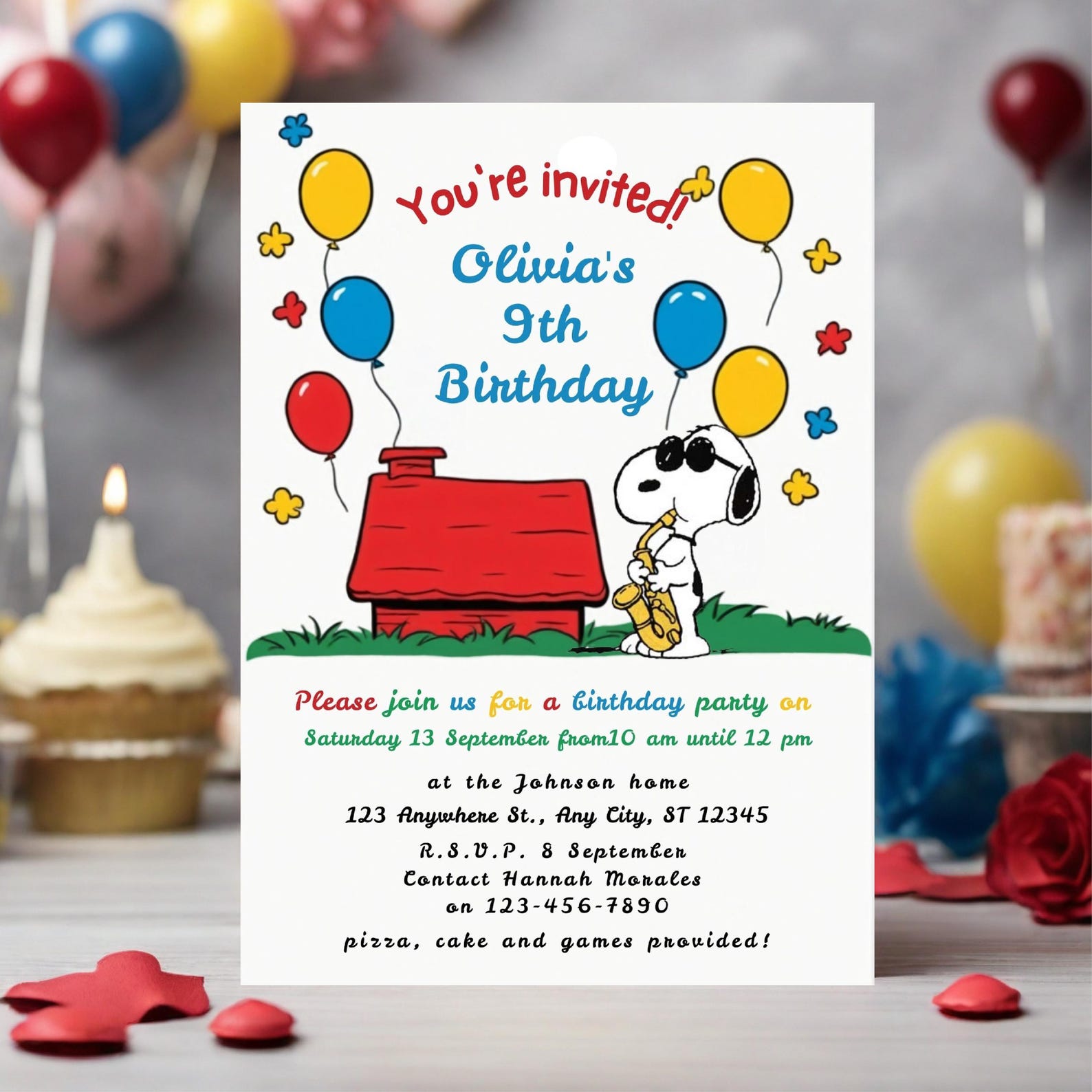 Editable Snoopy Birthday Invitation Snoopy Invitation Birthday Party ...