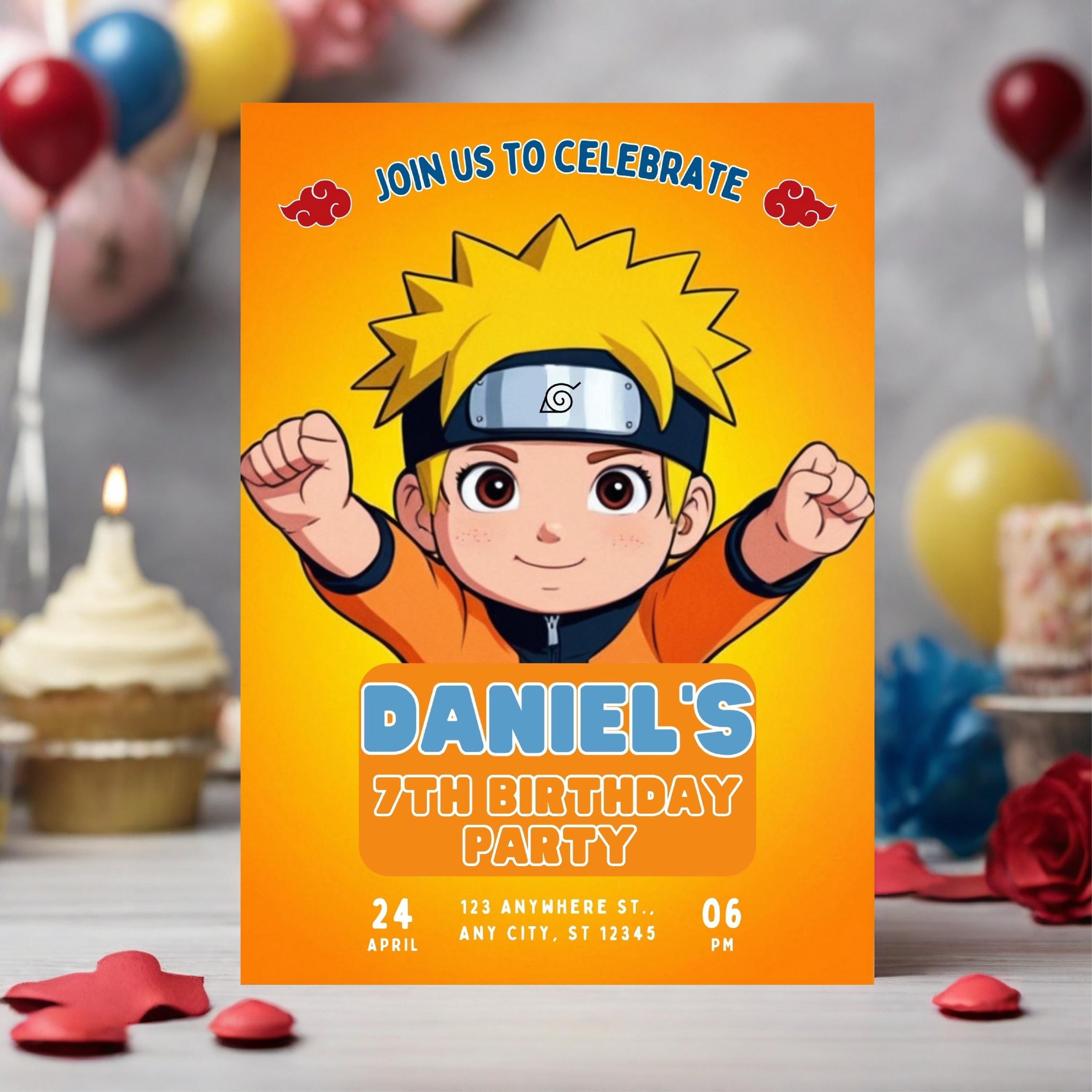 Naruto Invitation Birthday Printable Birthday Card Naruto Akatsuki ...