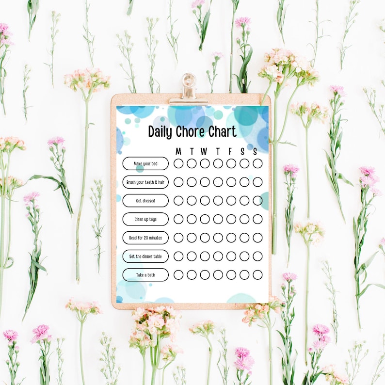 Printable Kids Chore Chart - Etsy