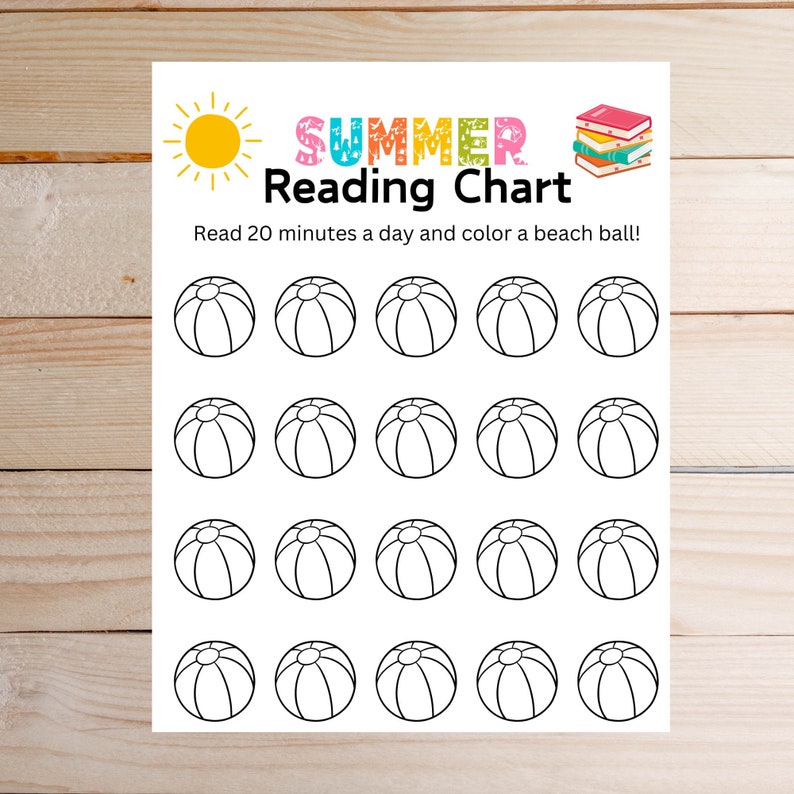 Printable Kids Summer Reading Chart - Etsy