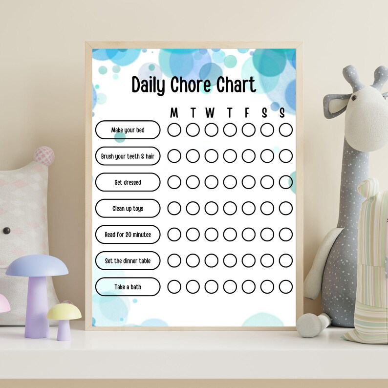 Printable Kids Chore Chart - Etsy