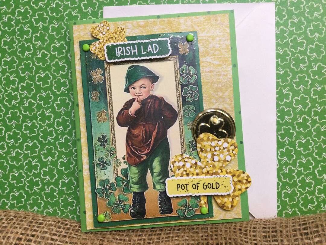 Irish Lad Pot of Gold St. Patricks Day Greeting Card - Etsy