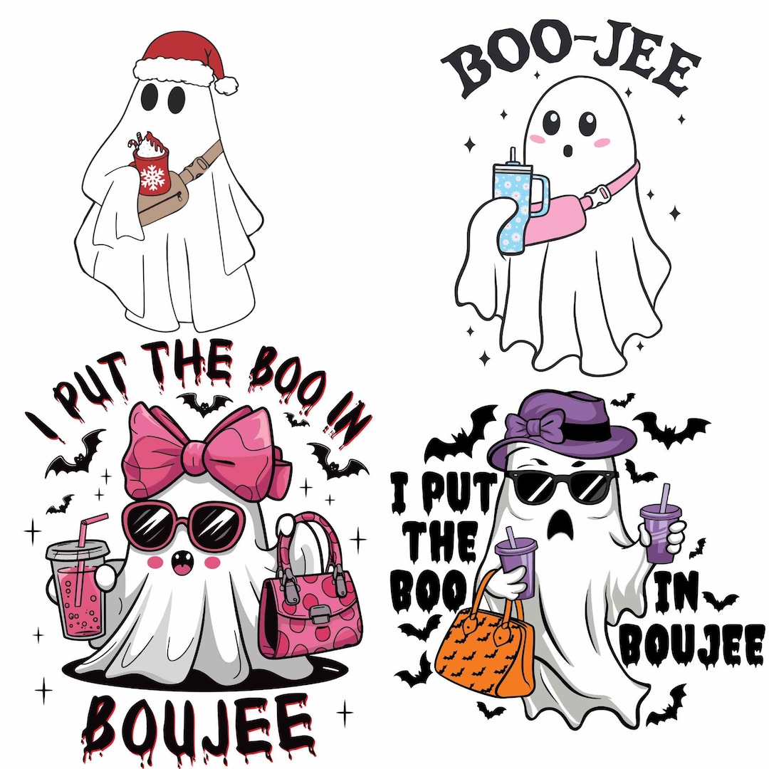 Boujee Ghost Halloween PNG, I Put the Boo in Boujee, Ghost With ...