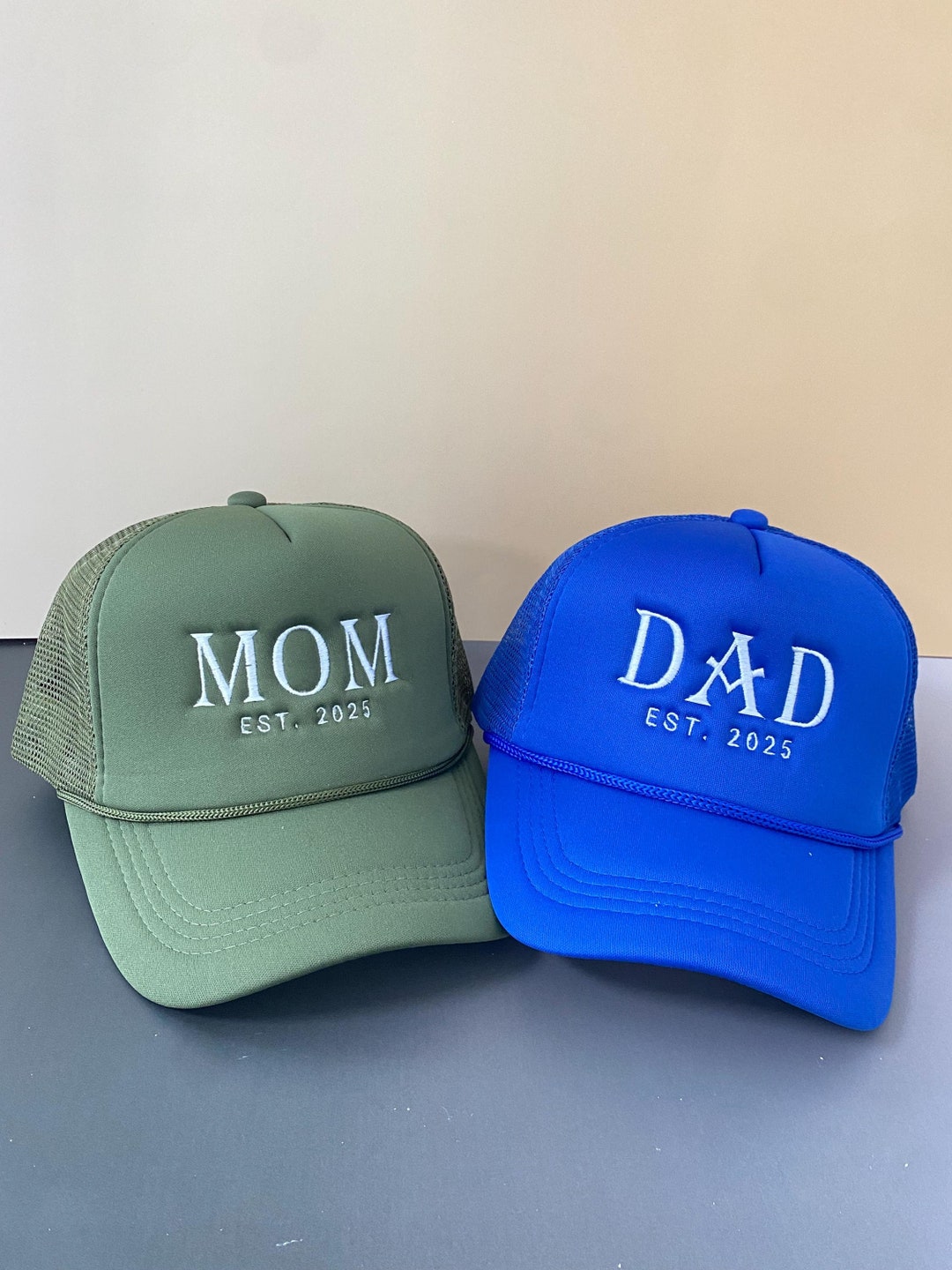 Embroidered Mom & Dad Trucker Hat | Personalized Family Hat | Custom ...