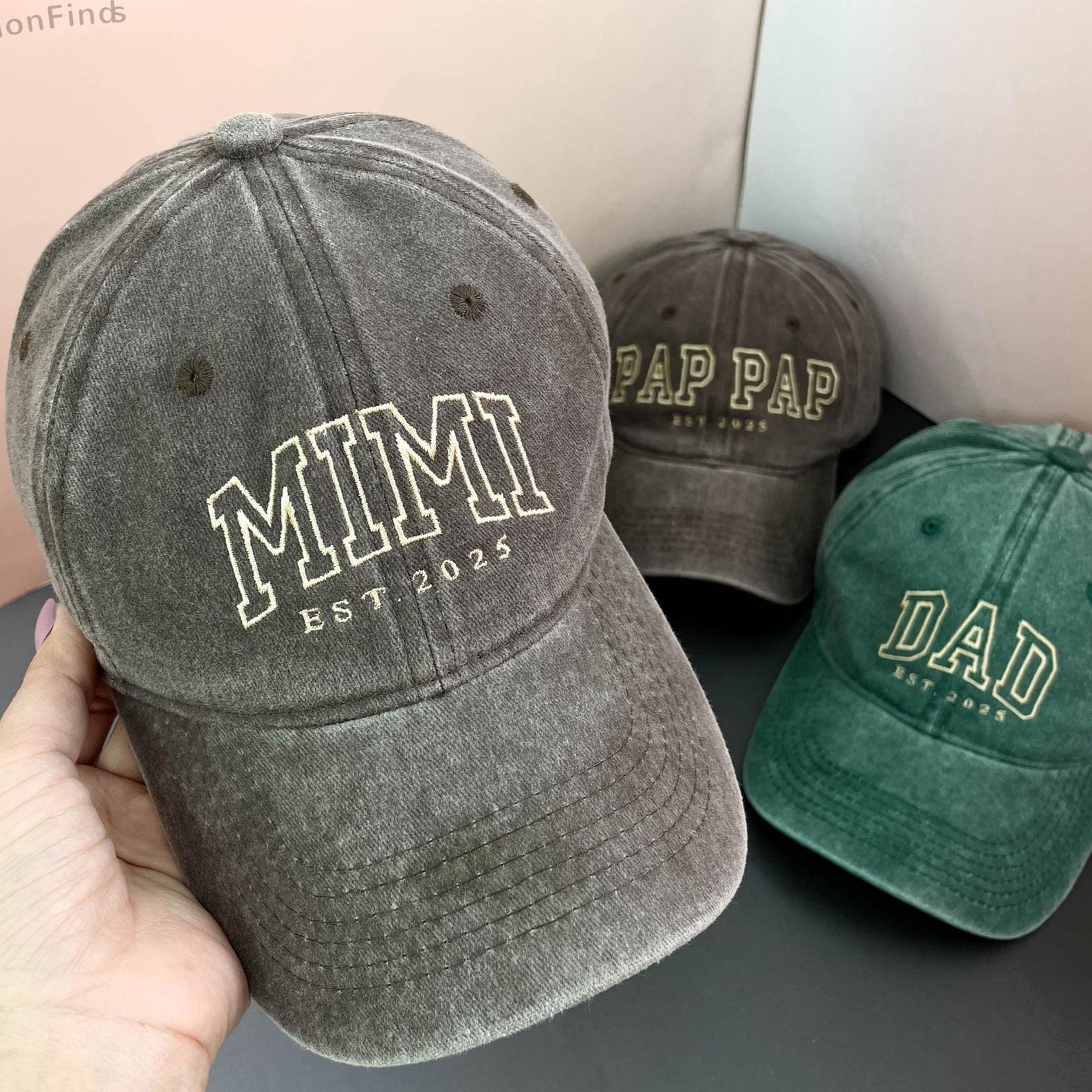 Custom Embroidered MOM DAD EST 2026 Baby Announcement Hats | Pregnancy ...