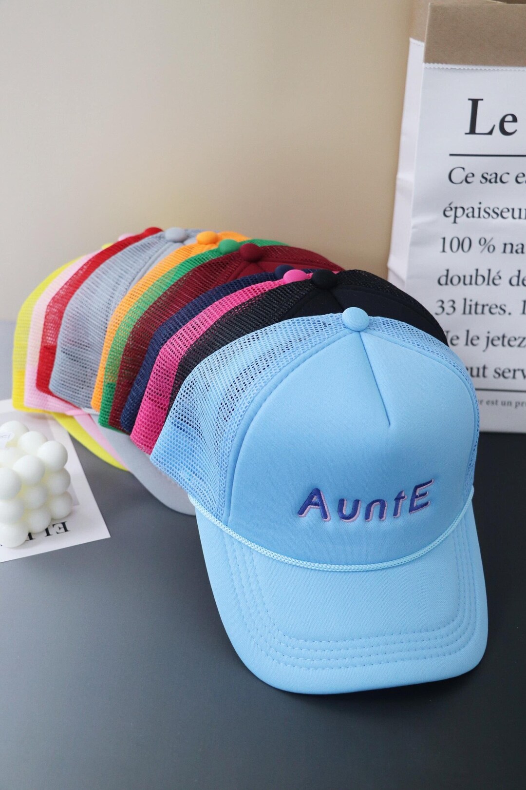 Custom Embroidered Text Trucker Hat | Custom Logo Embroidery Unisex ...