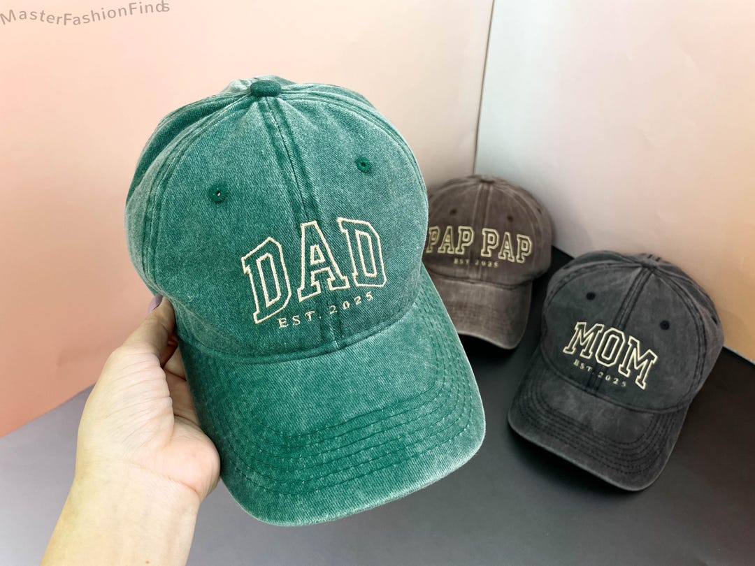 Personalized Dad Embroidered Hat | Custom Grandpa Hat With Est Year ...