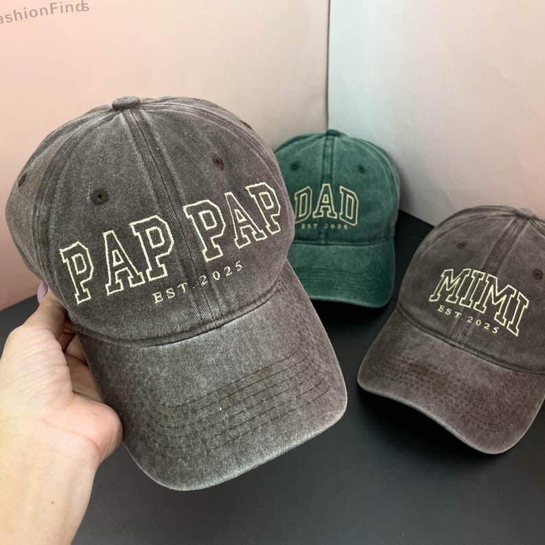Custom Embroidered MOM DAD EST 2026 Baby Announcement Hats | Pregnancy ...