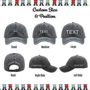 Custom Text Embroidered Hat, Personalized Saying Cap, Vintage Baseball ...