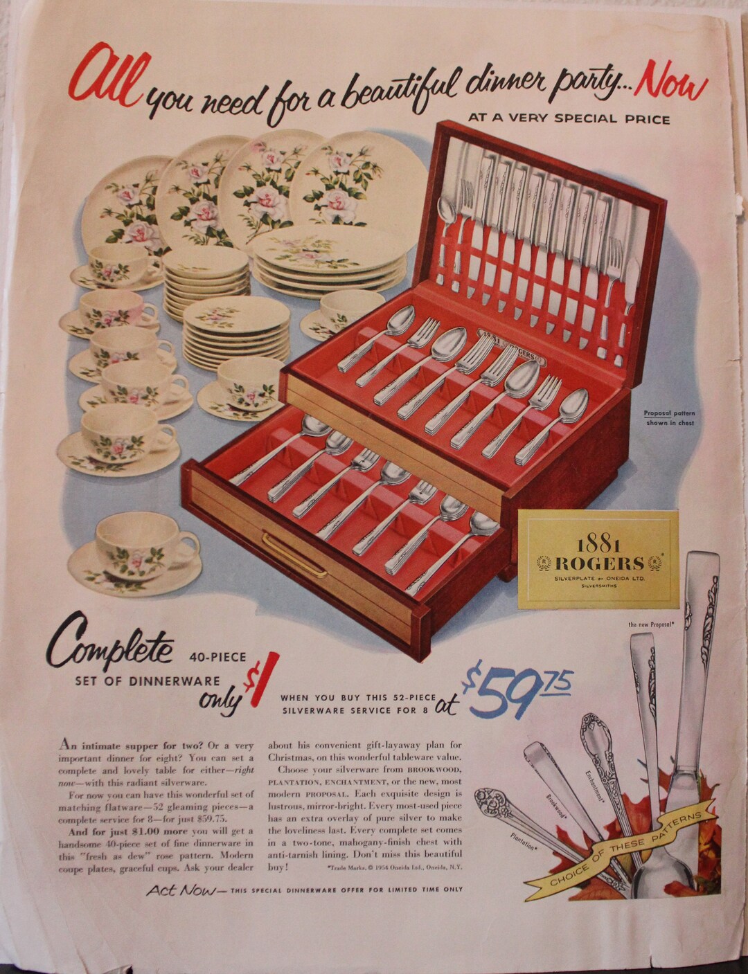 Vintage Rogers Dinnerware Advertisement - Etsy