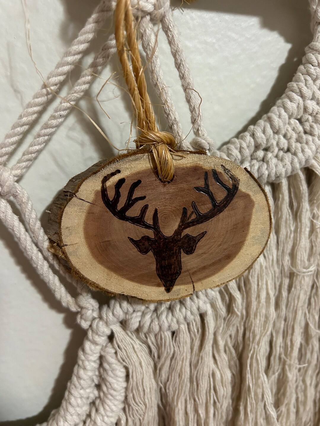 Wood Burned Deer Head Ornament - Etsy