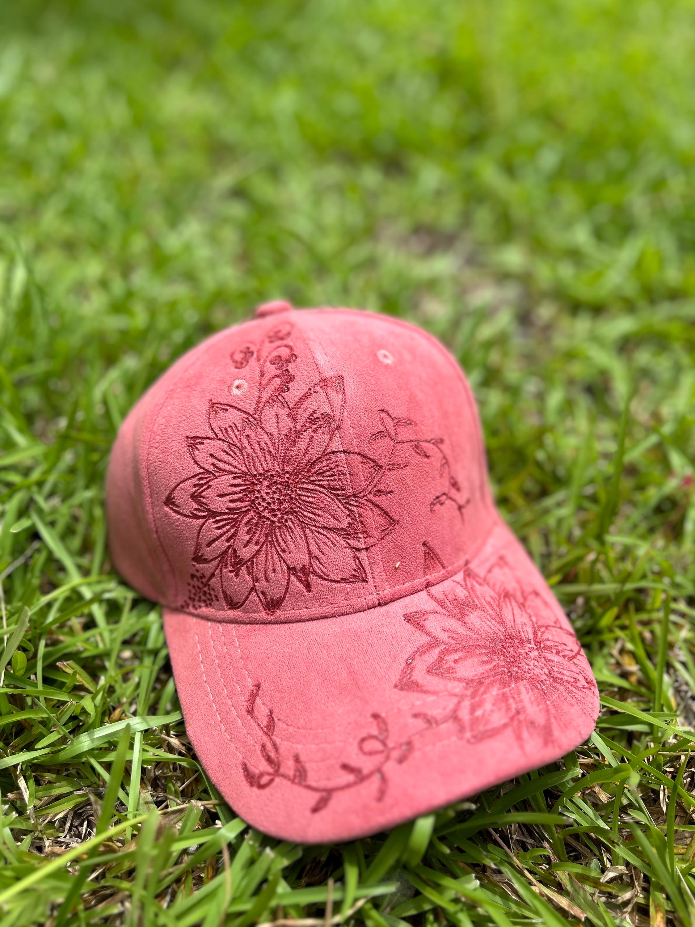 Wood-burned Sunflower Baseball Caps - Etsy
