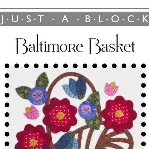 Baltimore Basket Appliqué Block Pattern - Etsy