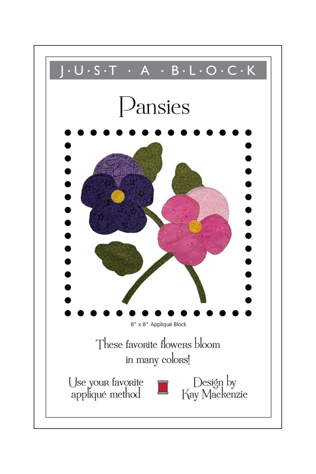Pansies Appliqué Block, Flower Applique Pattern PDF - Etsy