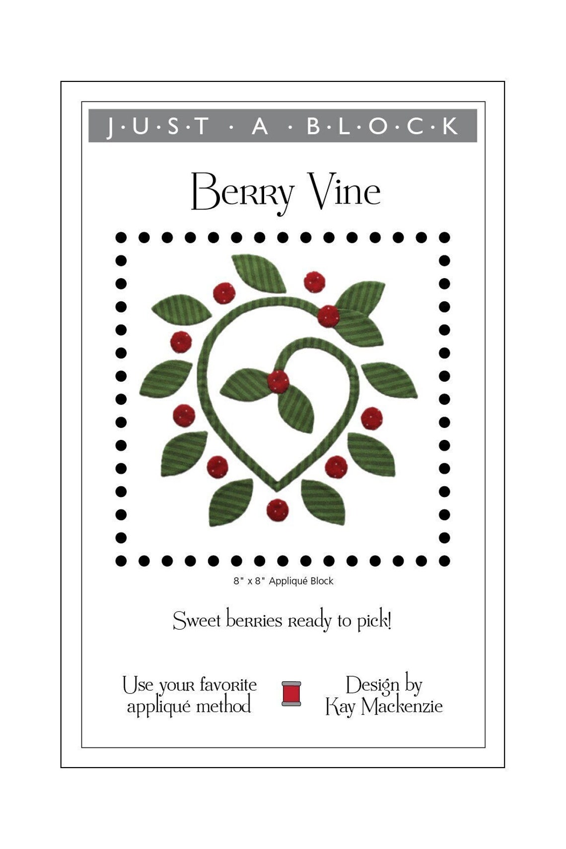 Berry Vine Appliqué Block, Vine Applique Pattern PDF - Etsy